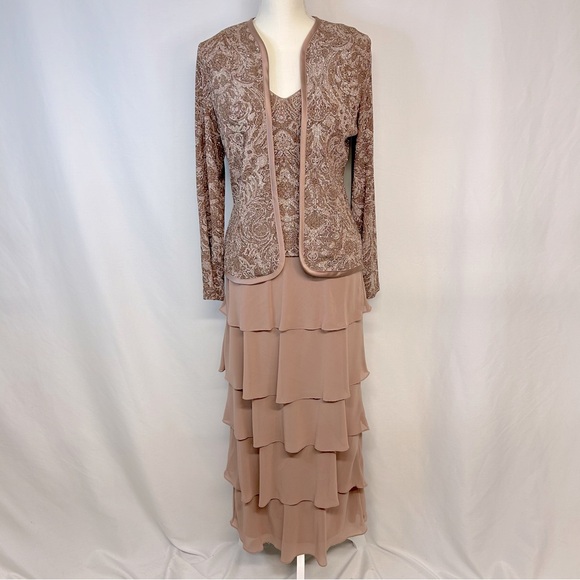 Patra | Dresses | Vintage Formal Dress Set Jacket Sz 8 Stretch Long ...